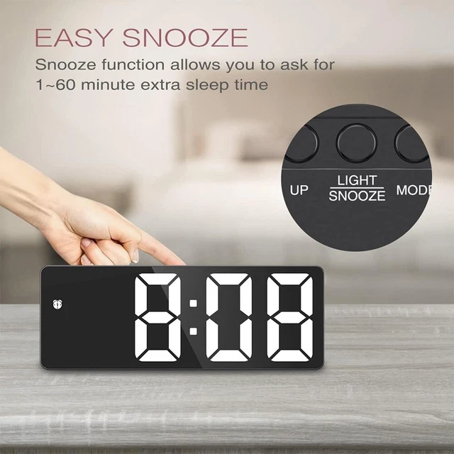 RÉVEIL DEL FONCTIONNEL pour chambre à coucher snooze température de ...