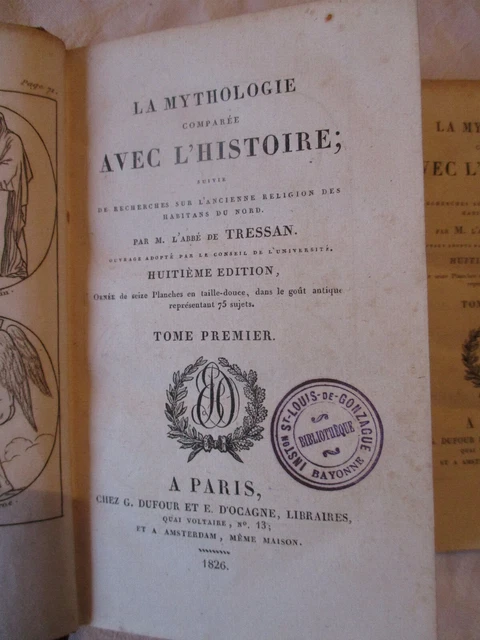 &LA MYTHOLOGIE COMPARÉE avec l'Histoire" par abbé de TRESSAN 2T/2 Ed ...