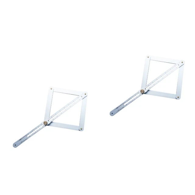 STAINLESS STEEL CORNER Angle Finder Corner Protractor Four Sided Ruler ...
