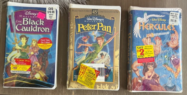 WALT DISNEY MASTERPIECE VHS Movies Black Cauldron Limited Peter Pan ...