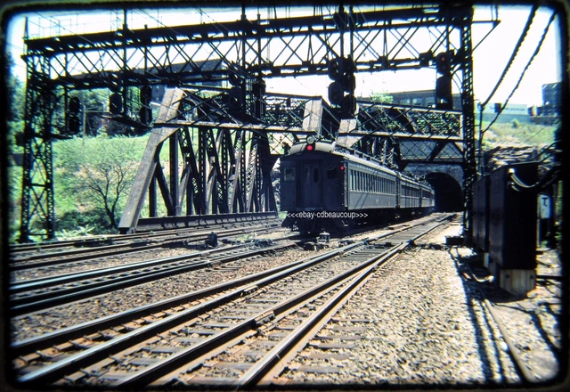ORIGINAL RAILROAD SLIDE OSLD Conrail CR ex DL&W MU Train Jersey City 6 ...