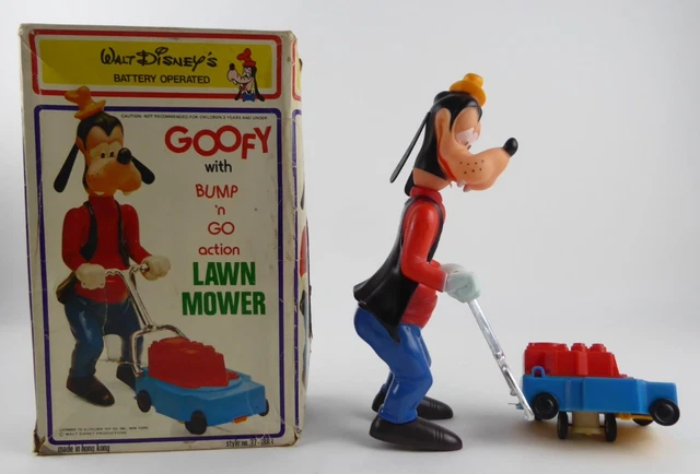 DISNEY GOOFY BUMP N Go Action Lawn Mower Original Box Non-Working ...