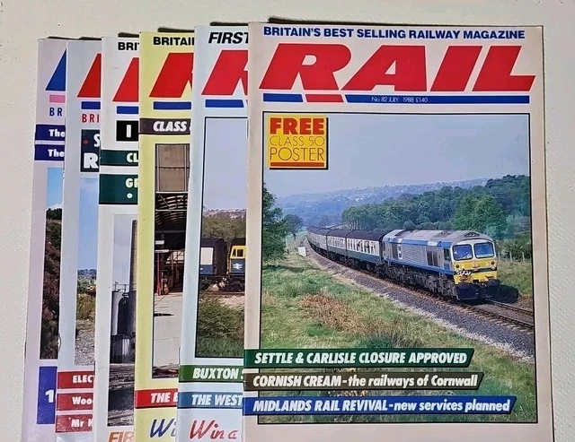 6 X RAIL Enthusiast Magazine Back Issues issue 82 to 87 year 1988 £8.50 ...