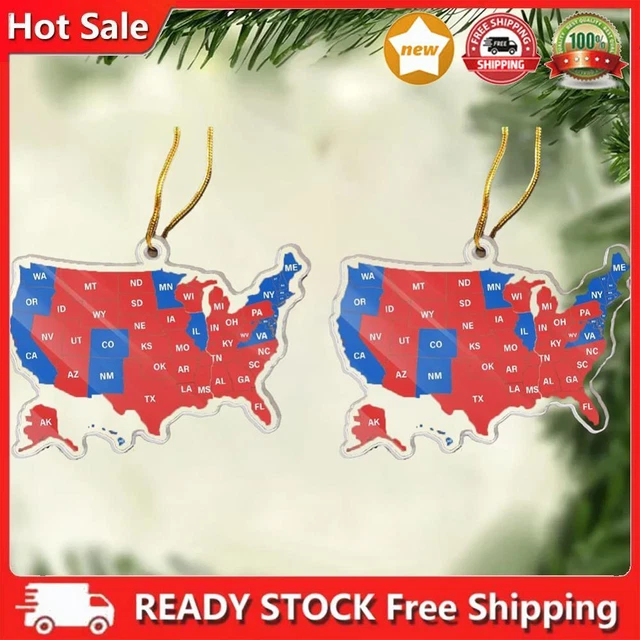 2024 US ELECTION Map Ornament 2024 Election Results Map Christmas Tree ...