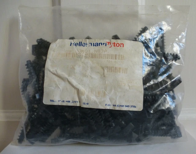 BAG OF 100 Black Hellermann Tyton Fixing Base Wall Plugs L0K01 NB3P 151-80110 £3.84 - PicClick UK