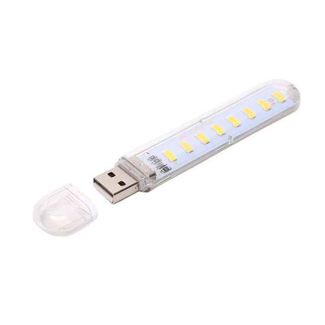 USB LED BOOK Lights 8LEDs SMD Bulb 5V Power Input White Warm USB Night ...