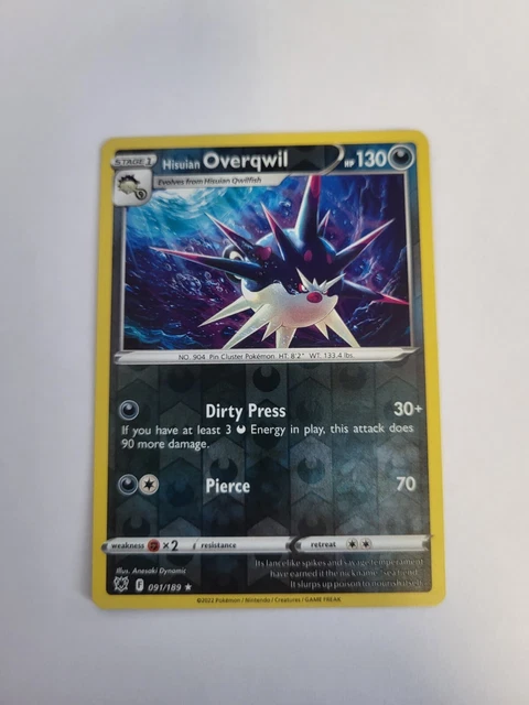 POKÉMON TCG HISUIAN Overqwil - Astral Radiance 091/189 Reverse Holo ...