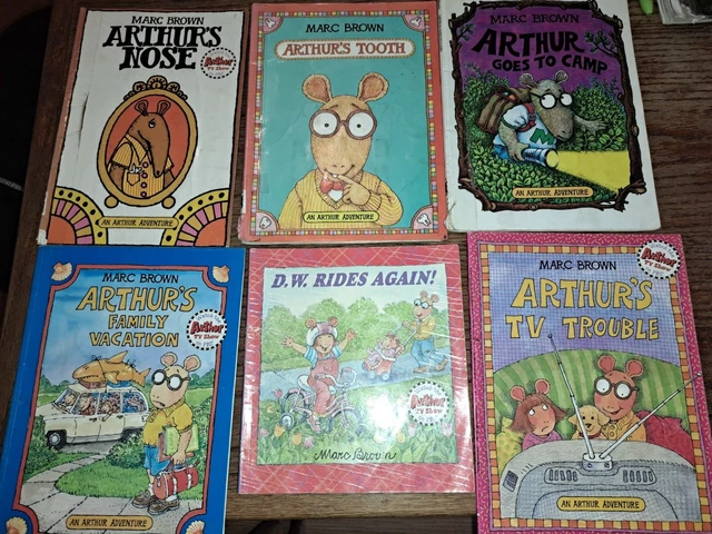 LOT OF 6 vintage Marc Brown Arthur ARTHUR'S NOSE the AARDVARK PBS kids ...