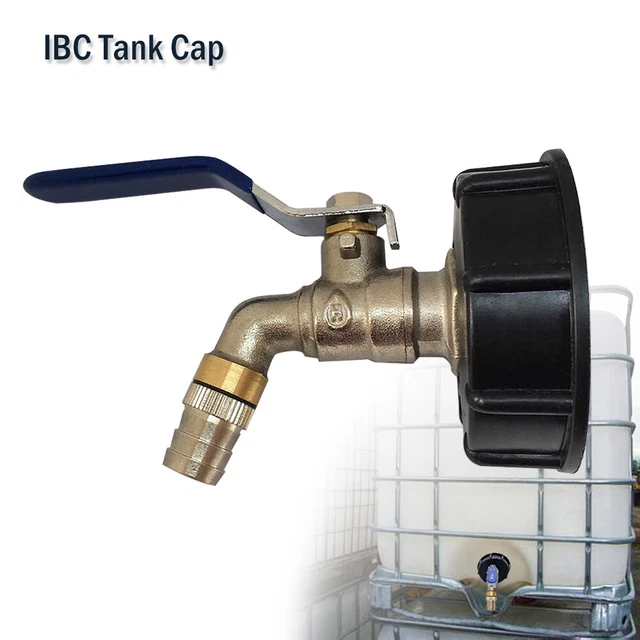 IBC TOTE TANK Drain Adapter Threaded Cap Garden Hose Connector 3/4" Two ...