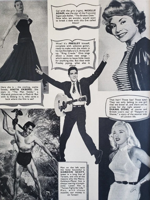RARE 1959 STAR Magazine Diana Dors, Elvis Presley, Jayne Mansfield ...