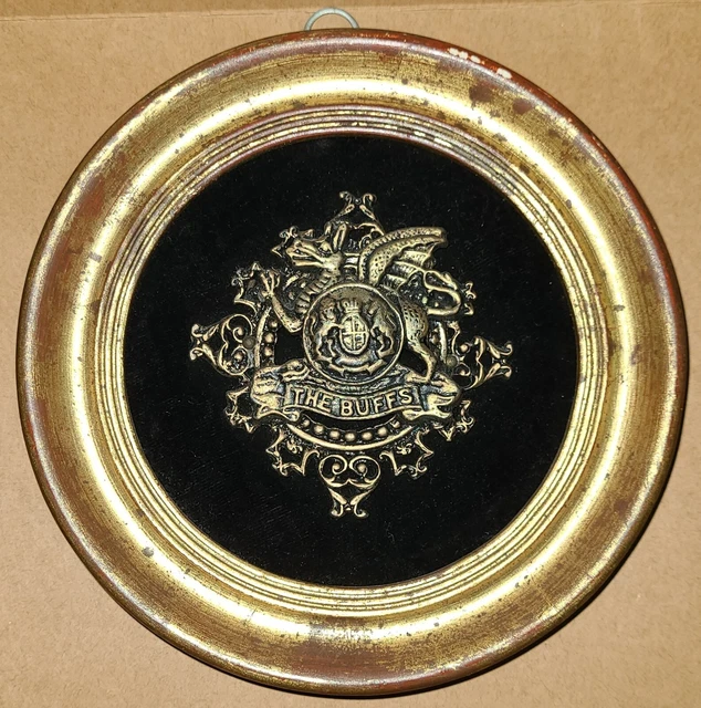 VINTAGE 1944 WWII British Army Buffs metal emblem 141 Royal Armoured ...