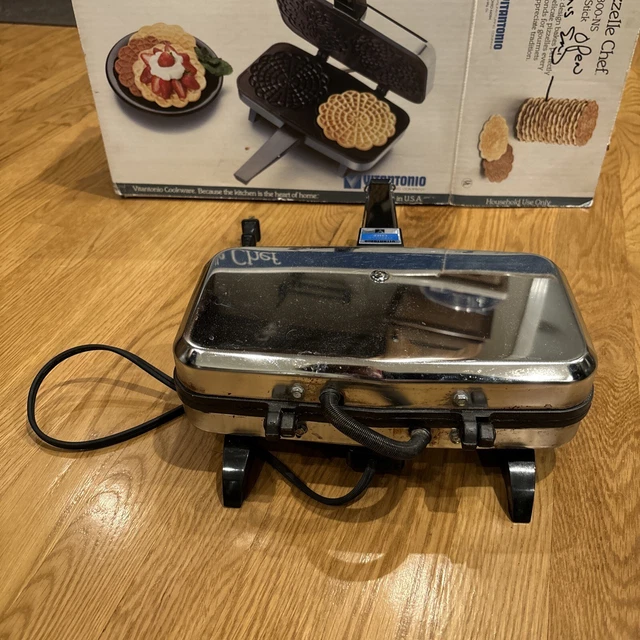 VINTAGE VITANTONIO PIZZELLE Chef Pizzelle Maker 300-NS Tested Works w ...