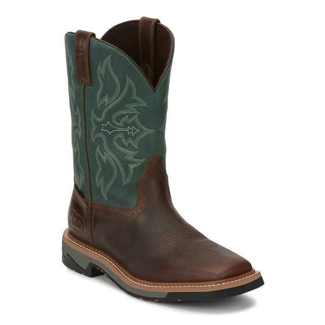 JUSTIN ORIGINAL WORKBOOTS Bolt 11 Inch Waterproof Electrical Hazard ...