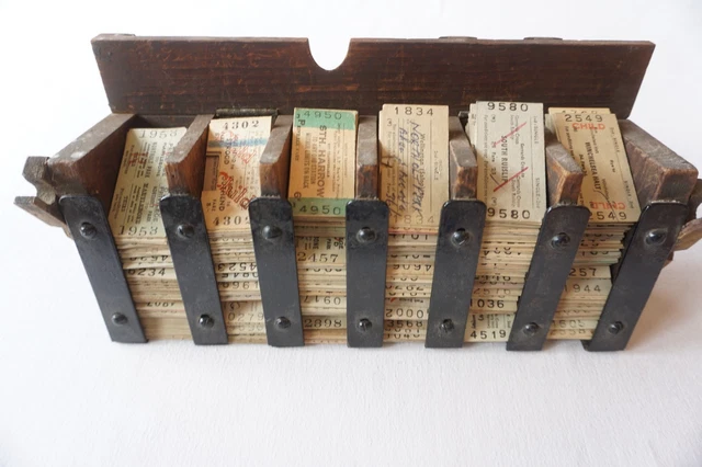 BUS RAILWAY CONDUCTORS Wooden Ticket Holder with Loads of Railway ...