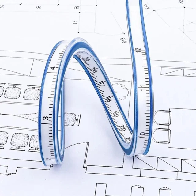 FLEXIBLE SNAKE SHAPED Ruler Serpentine Flex Curved Ruler Engineering ...