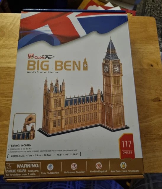 BIG BEN HOUSES of Parliament London 117 Piece 3D Model Puzzle Brand New ...
