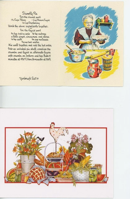 VINTAGE PENNSYLVANIA DUTCH Amish Shoofly Pie Print & 1 Foodie Pie ...