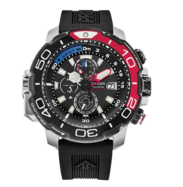 CITIZEN ECO-DRIVE BJ2167-03E Promaster Aqualand Chrono Rubber 46 mm Men ...