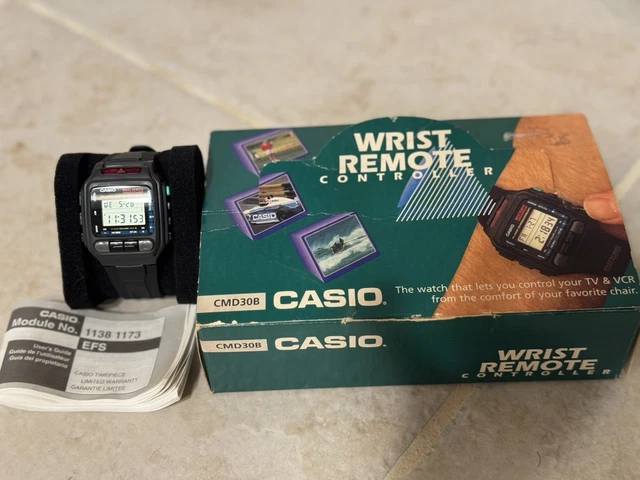 NEW VINTAGE CASIO Rare Remote Control CMD30B-1T Resin Band 1173MOD ...