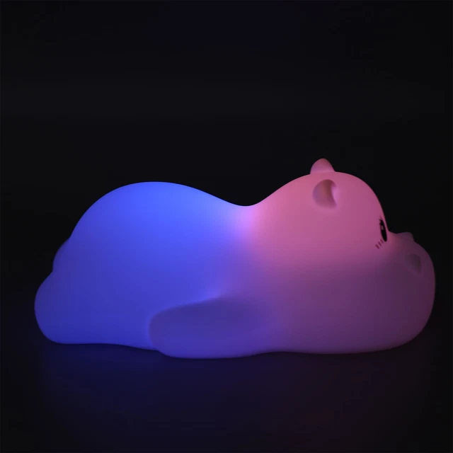 CUTE HIPPO NIGHT Light Rechargeable Silicone Night Light Children Room ...