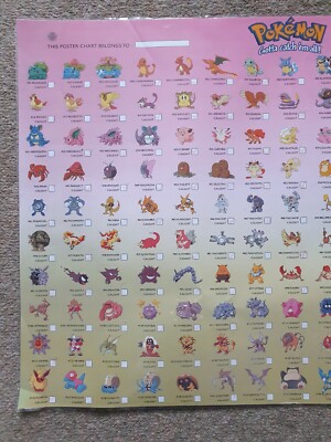 POKEMON POSTER COLLECTORS wall chart Gotta Catch 'em all! £15.00 ...