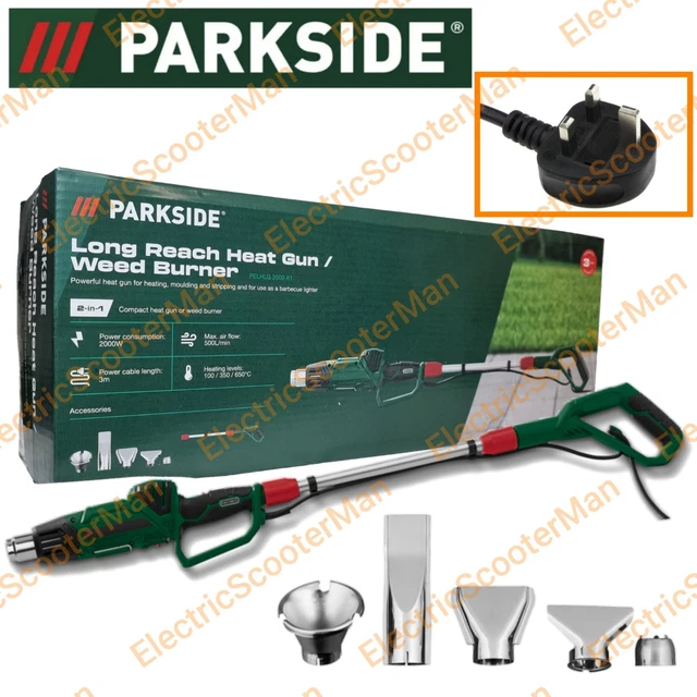 PARKSIDE 2000W 2IN1 Long Reach Hot Heat Air Gun / Weed Burner Killer £ ...