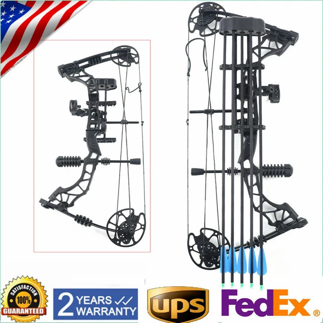 35-70LBS 329FPS ADULT Compound Bow Kit Archery Hunting Shooting w/ 12 ...