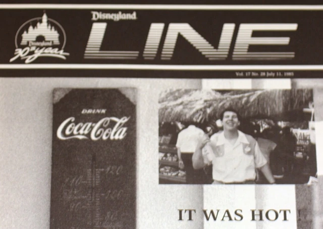 DISNEYLAND LINE 1985 Summer Heat Wave Disney Cast News Coca Cola Coke ...