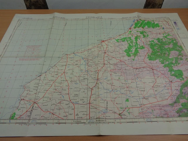 WW2 MAP OF "CASABLANCA" + OPERATION TORCH BEACHES (WING COMMANDER, DFC ...