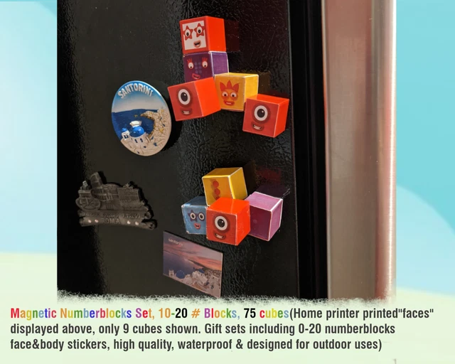 MAGNETIC NUMBERBLOCKS EDUCATIONAL Magnetic Numberblocks 2X2cm math ...