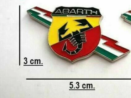 STEMMA LOGO EMBLEMA Fregio Marchio Tricolore Laterale per Abarth Fiat ...