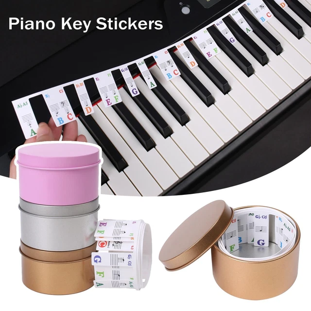 UNIVERSAL STAVE RAKE Note Overlay Learning Marker Piano Sticker 61/88 ...