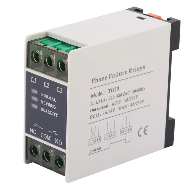 3-PHASE PHASE SEQUENCE Relay Phase Failure Loss Protection 220-380VAC ...