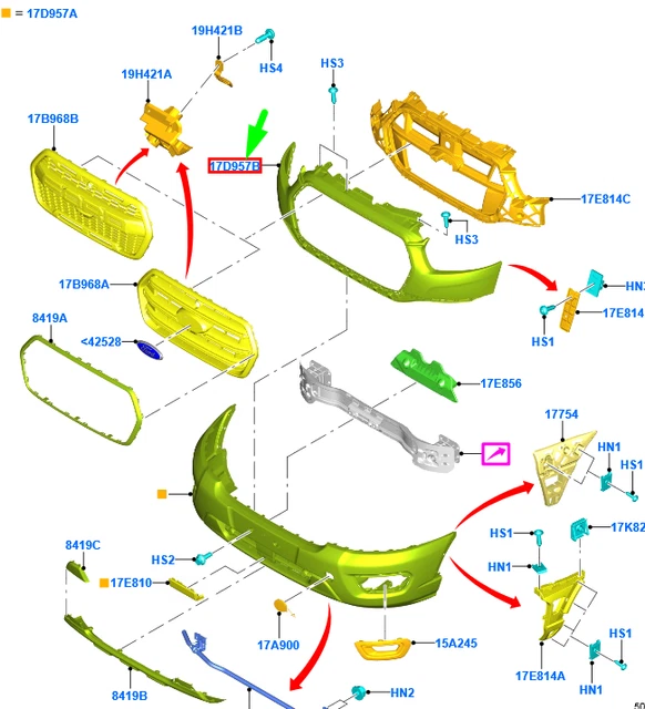 FORD TRANSIT MK4 Front Bumper Cover 2378172 PKK31-17F003-ABPRAA NEW ...