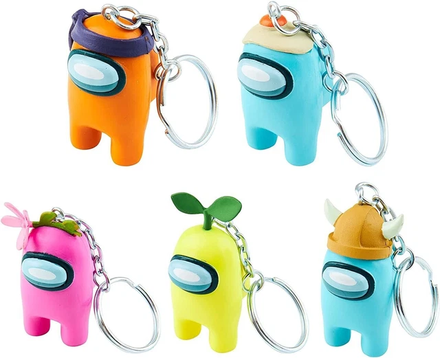 AMONG US FIGURES, 5 Collectable Crewmate Keychains, Official Among Us ...