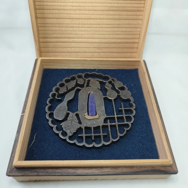 TSUBA CROSSGUARD SAMOURAÏ Sword Gourd Design With Box W3,1inch Japan ...