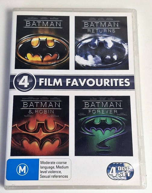 BATMAN/BATMAN ROBIN/FOREVER/RETURNS DVD 4 Film Favorites Collection $14 ...