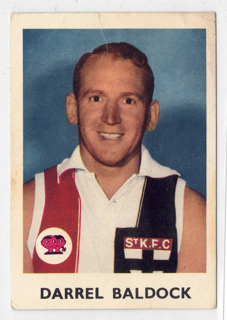 SCANLENS 1965 VFL FOOTY CARD DARREL BALDOCK St.KILDA SAINTS # 25 of Set ...