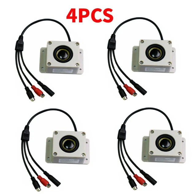 4PACK MIC SPEAKER for Security IP Camera Audio Recording Waterproof ...
