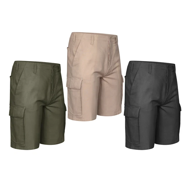 ARMY SHORTS GERMAN Military Style Moleskin Cotton Combat Cargo Fishing ...