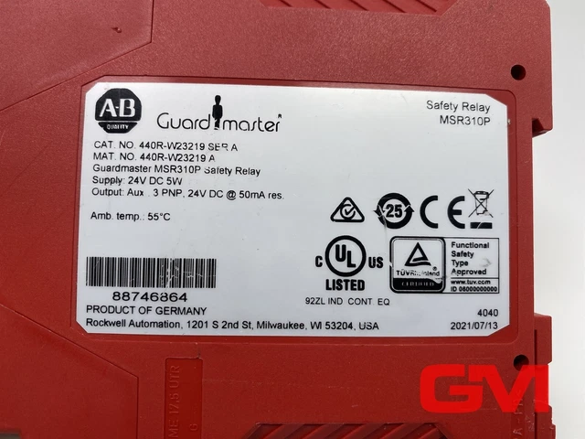 ALLEN-BRADLEY SAFETY RELAIS 440R-W23219 Safety Relay MSR310P Series A ...