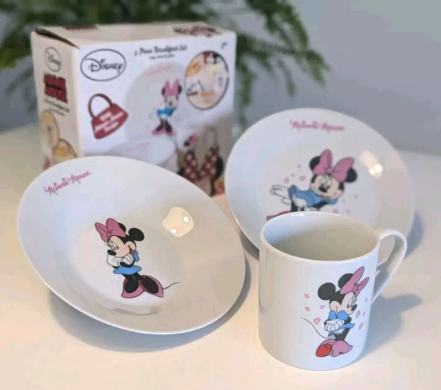 DISNEY MINNIE MOUSE 3x Piece Breakfast Set. Mug, Bowl & Plate £17.95 ...