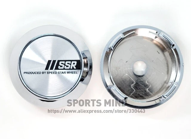 4PCS 64MM SSR Logo Wheel Center Caps Hubcaps Rim Caps Badges Silver ...