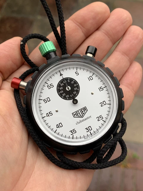 VINTAGE HEUER CLUBMASTER Stopwatch Swiss Made Black Plastic £249.00 ...