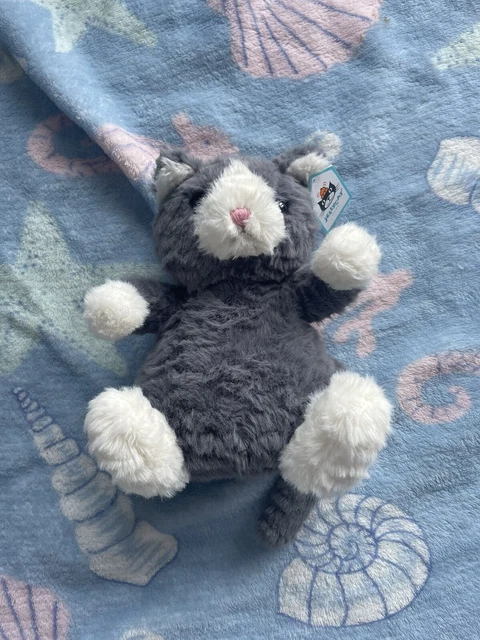 JELLYCAT STORM MITTEN Kitten Kitty Grey Cat Soft Plush Toy New Tags £90 ...