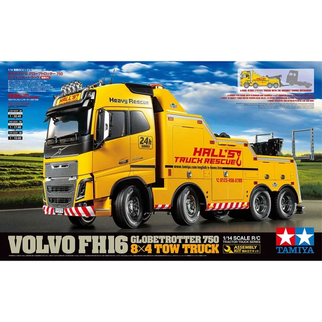 TAMIYA 56362 VOLVO FH16 Globetrotter 750 8x4 Tow Truck 1:14 RC Assembly ...
