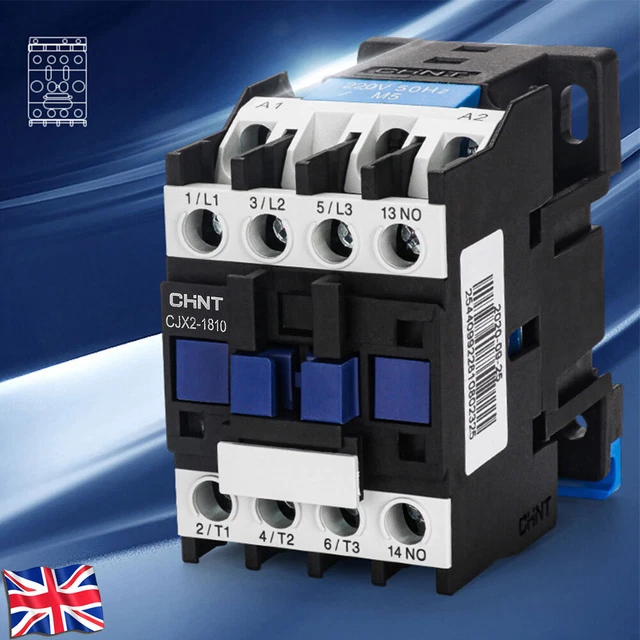 AC 240V CONTACTOR AC Coil 32A (Ith) 3-Phase 1NO Motor Starter Relay CJX2-1810 UK £12.11 ...