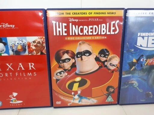 DISNEY PIXAR MOVIE DVD Bundle Finding Nemo, The Incredibles & Pixar ...