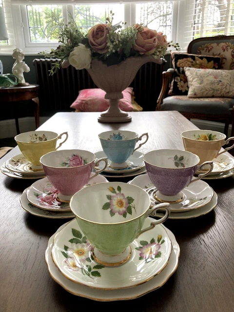 BEAUTIFUL ROYAL STANDARD Harlequin Tea Set 6 X Trios Excellent Vintage ...