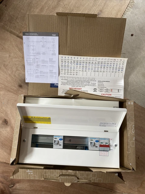 10 WAY 5+5 100A Switch 2*100A 30mA RCCB Type A Round KO VML955RK £200. ...